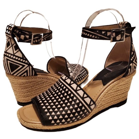 Enzo Angiolini | Shoes | Enzo Angiolini Black Ivory Cow Hide Wedge ...
